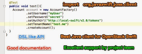 Informatique: Best java client for swift (OpenStack storage) - JOSS